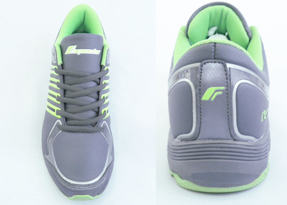 Comfortable Sport Running Shoes Gray / Green Mesh For Children