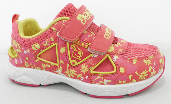 Fushia Pink Colorful Girls Sketcher Sport Shoes With Anti-slip Sole Summer