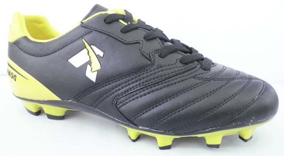 Men Football Boot with Patented Garment , PU Upper and Rubber Outsole With Black / Blue / White