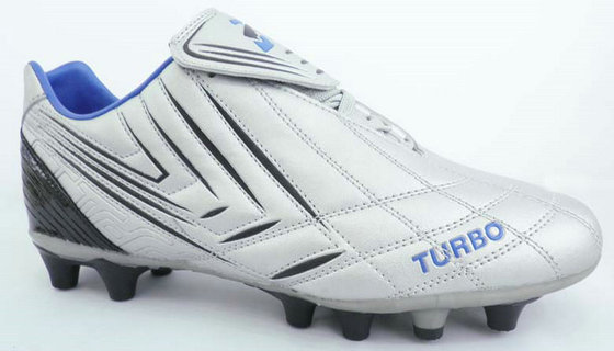 Blue Waterproof Outdoor Soccer Cleats With Pu Lining Material