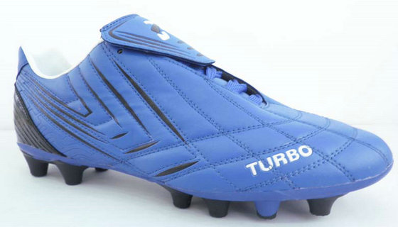 Blue Waterproof Outdoor Soccer Cleats With Pu Lining Material