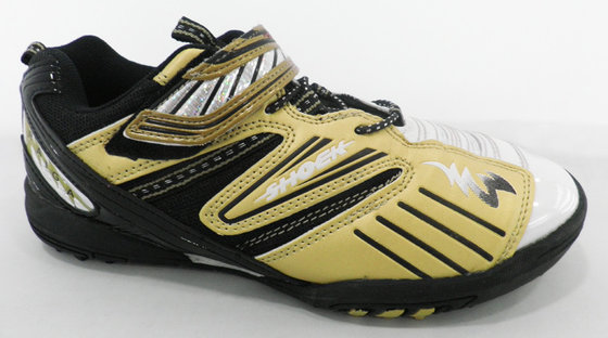 Velcro PVC Printing Upper Indoor Turf Soccer Shoes Rubber Flat Sole Summer