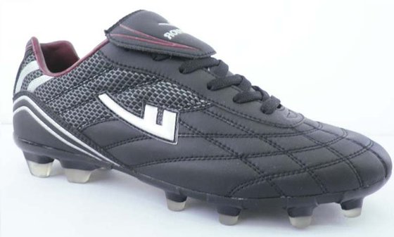 Customized PU Mens Football Boots , Black Famous Brand Soccer Cleats