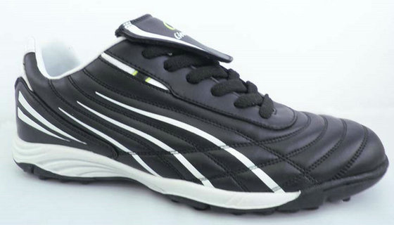 Yellow/black indoor outdoor soccer shoes With Good PU Upper/RB or TPU Sole, Cutsomized Logo and Brand Are Welcomed