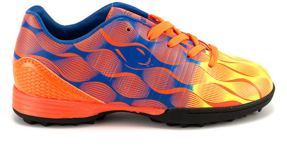 Lace Customized Indoor Soccer Shoes PVC Printing Colorful Upper Rubber Flat Sole