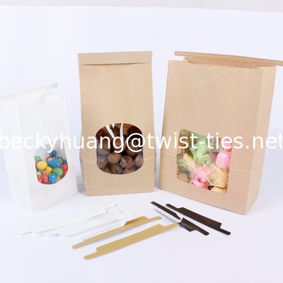 kraft adhesive tin tie for bags