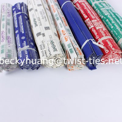 plastic/paper vegetable twist tie/ printed logo twist tie