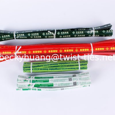 plastic vegetable twist tie/ logo/ price/ quickmark
