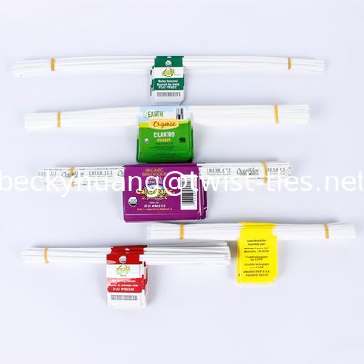 label twist tie for vegetable/ print logo/ quickmark/ price
