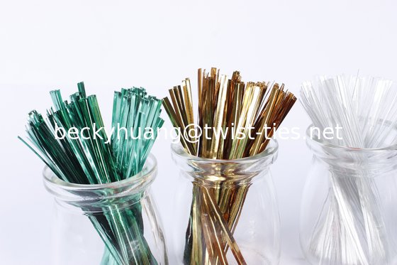 4mm golden PET twist tie for chocolate/ candy/ bread