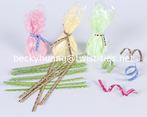 4mm especially for you paper twist tie for chocolate/ candy/ bread