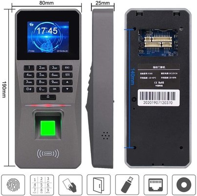 RFID Fingerprint Access Control Attendance Machine TCP/IP Employee Checking-in Time Clock Recorder Biometric Door Contro