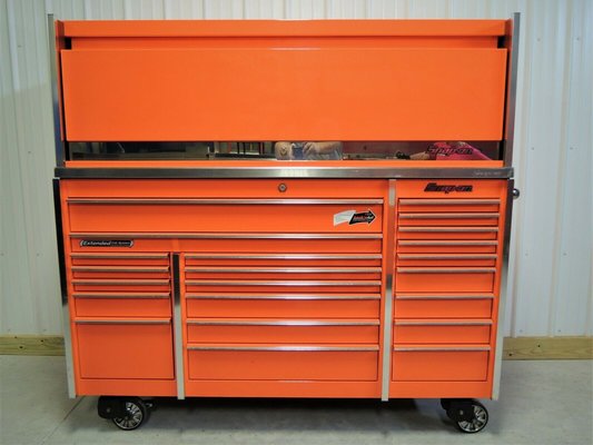 Snap On Orange KRL1023 Tool Box, Stainless Steel Top & Hutch Contat Email:Bolyepotter.devostores@zoho.com