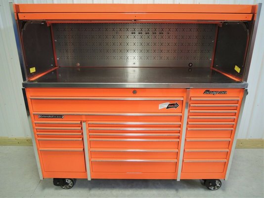 Snap On Orange KRL1023 Tool Box, Stainless Steel Top & Hutch Contat Email:Bolyepotter.devostores@zoho.com