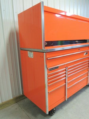 Snap On Orange KRL1023 Tool Box, Stainless Steel Top & Hutch Contat Email:Bolyepotter.devostores@zoho.com