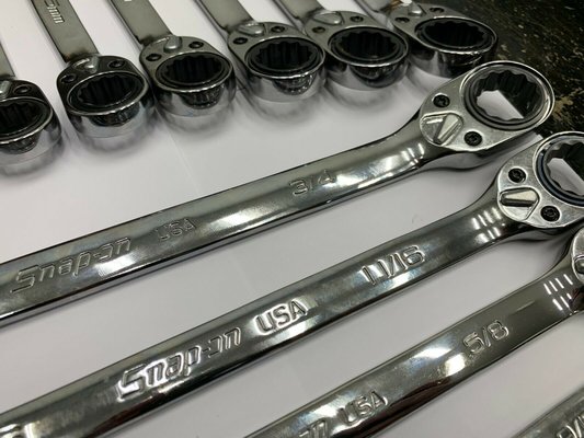 Snap-on Tools USA NEW 20 Piece SAE & Metric Ratcheting Combo Wrench Lot Set Whatsapp: +4915175761583