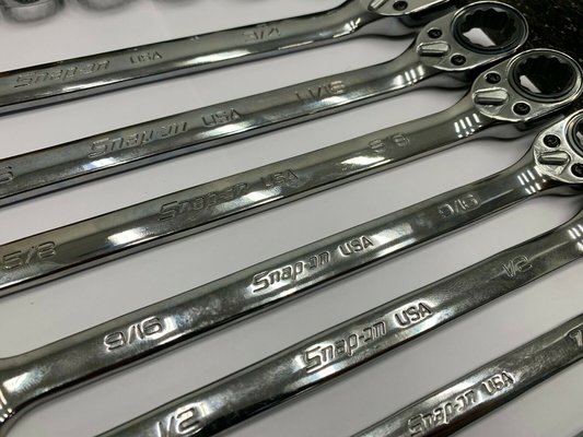 Snap-on Tools USA NEW 20 Piece SAE & Metric Ratcheting Combo Wrench Lot Set Whatsapp: +4915175761583