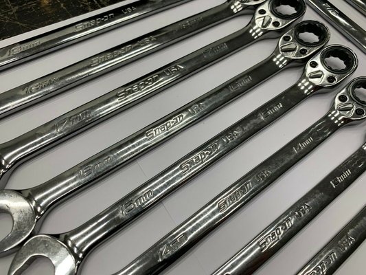 Snap-on Tools USA NEW 20 Piece SAE & Metric Ratcheting Combo Wrench Lot Set Whatsapp: +4915175761583