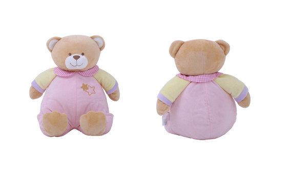 China 25CM Baby bear / baby cuddly bear / brown bear with pink and blue body with embroidery on chest supplier