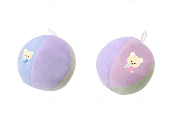 China Baby ball with rattle / soft ball for baby with embroidery/ 2 colors for boy and girl supplier