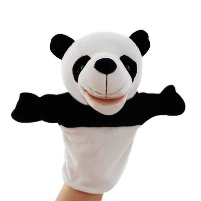 China 25CM Panda hand puppet / Panda hand puppet gift for kids / black and white color with plastic eyes supplier