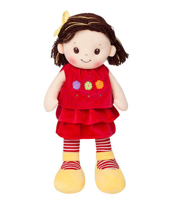 China 25CM Fashion dolls with embroidery flowers/ rag dolls for girls / kids, pink, dark pink, red dolls supplier