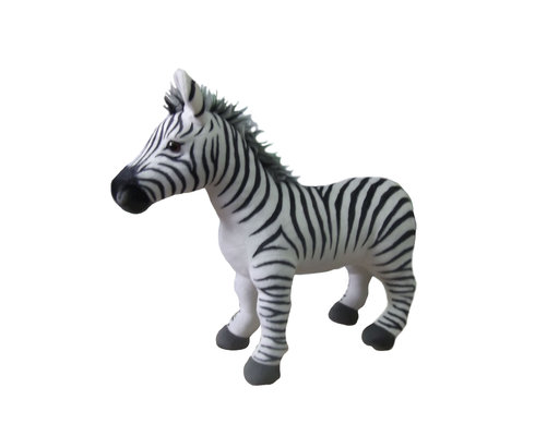 China 6''standing jungle plush stuffed zebra toy supplier