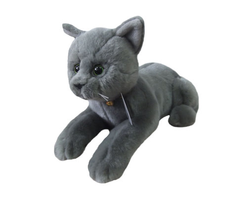 China 6'' lying plush stuffed grey cat supplier
