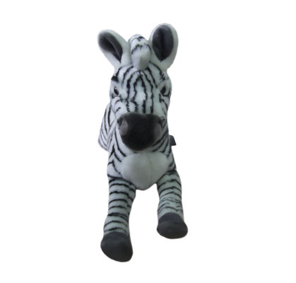 China 6''lying jungle plush stuffed zebra toy supplier
