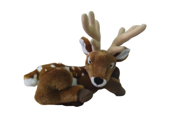 China 8'' lying brown Cervus nippon plush stuffed toy with white spots supplier