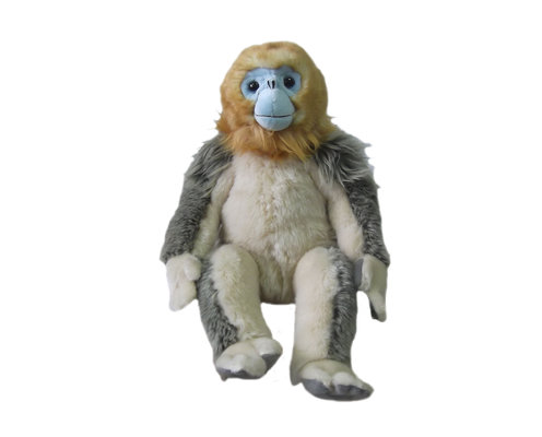 China 6'' sitting golden snub-nosed monkey plush toy supplier