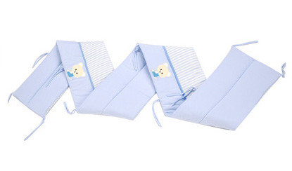 180x30CM Baby crib bumpers / bumpers for playpen / pink and blue soft bumpers with embroidery supplier
