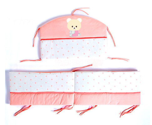 bay crib bumpers / baby bumper for playpen, pink and blue with printed patterns and embroidery supplier