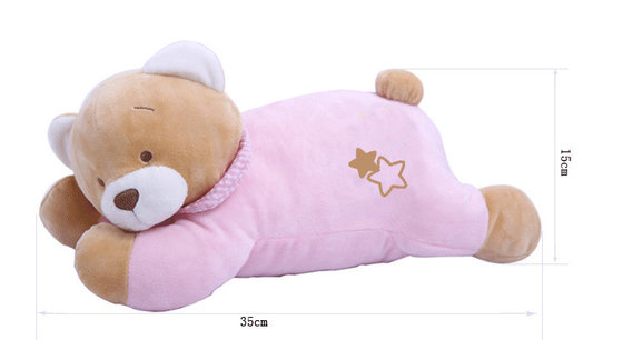 35CM Baby lying bear / brown lying bear / baby bear/ baby sleeping friends / pink and blue bear with embroidery supplier