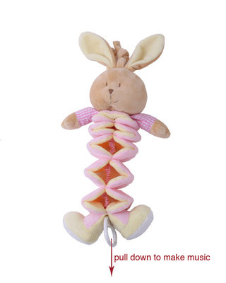 Baby zig-zag pull down musical / brown bear with pull down musical / pink and blue bear with pull down musical supplier