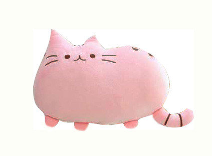cat pillow 5 color asst. black, white, pink ,grey, brown with embroidery supplier