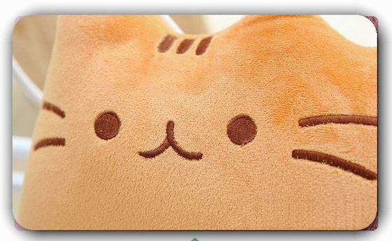 cat pillow 5 color asst. black, white, pink ,grey, brown with embroidery supplier