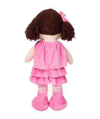 25CM Fashion dolls with embroidery flowers/ rag dolls for girls / kids, pink, dark pink, red dolls supplier