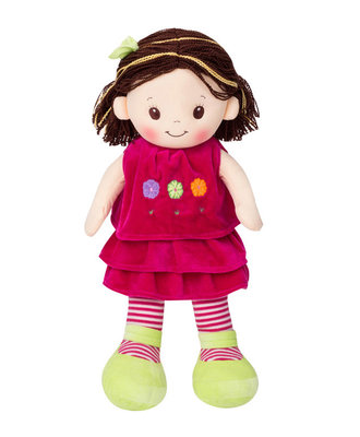 25CM Fashion dolls with embroidery flowers/ rag dolls for girls / kids, pink, dark pink, red dolls supplier