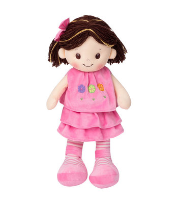 25CM Fashion dolls with embroidery flowers/ rag dolls for girls / kids, pink, dark pink, red dolls supplier