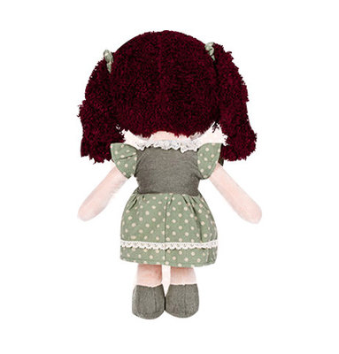 25CM Fashion dolls with polka dots dress with lace decoration/ rag dolls for girls / kids, brown, dark green dolls supplier