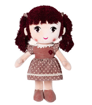 25CM Fashion dolls with polka dots dress with lace decoration/ rag dolls for girls / kids, brown, dark green dolls supplier