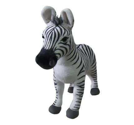 6''standing jungle plush stuffed zebra toy supplier