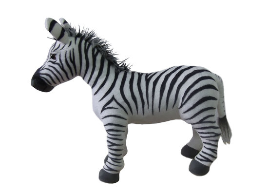 6''standing jungle plush stuffed zebra toy supplier