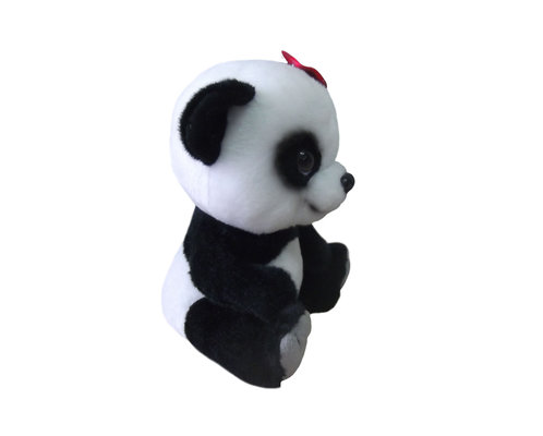 6'' sitting plush stuffed panda toy white and black / Kungfu Panda with bow supplier