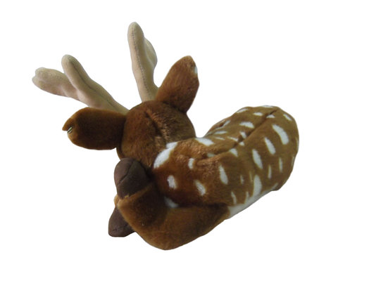 8'' lying brown Cervus nippon plush stuffed toy with white spots supplier
