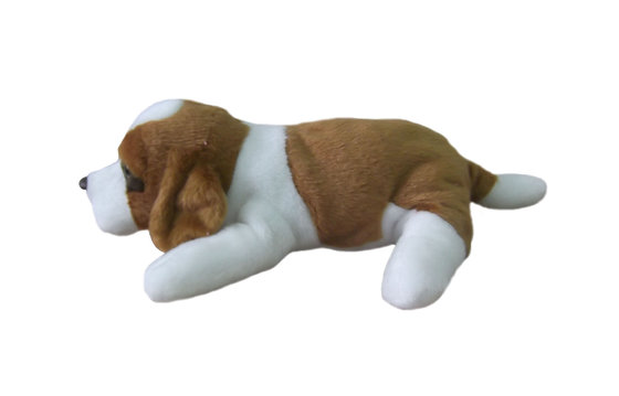6'' lying plush stuffed bull dog brown & white supplier