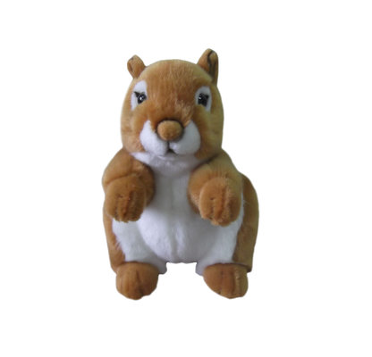 6'' plush stuffed brown & white jungle Squirrel animal toy, super soft fabric cute cuddly plush toy for kids supplier