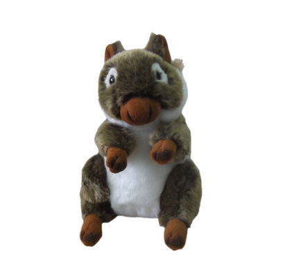 6'' plush stuffed dark brown jungle Squirrel animal toy, super soft fabric cute cuddly plush toy for kids supplier
