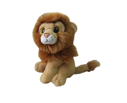6'' sitting plush stuffed brown lion with crystal sparkling eyes supplier